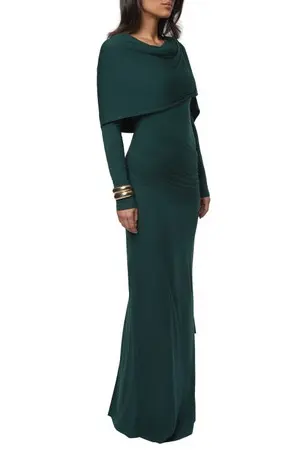 JLUXLABEL Asymmetric Maxi Dress - Emerald