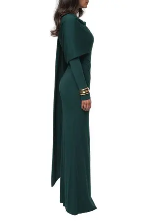 JLUXLABEL Asymmetric Maxi Dress - Emerald