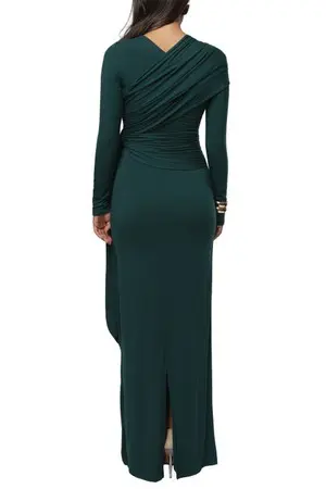 JLUXLABEL Asymmetric Maxi Dress - Emerald