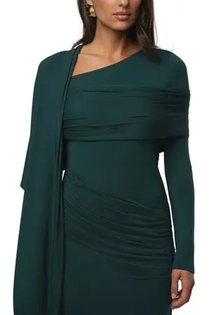 JLUXLABEL Asymmetric Maxi Dress - Emerald