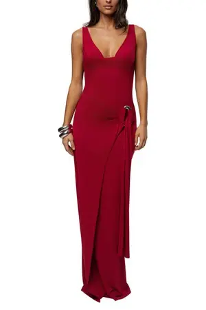 Ruched Neckline Maxi Dresses