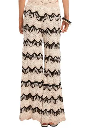 CAPITTANA Kari Open Stitch Wide Leg Pants - Neutral