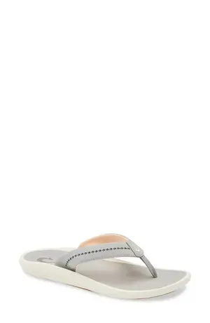 Olukai Ulele Water-resistant Flip-flop - Ash/ash