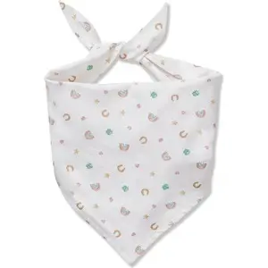 PETITE PLUME Good Luck Charm Dog Bandana - White