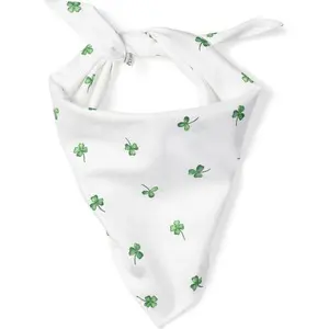 PETITE PLUME Shamrocks Dog Bandana - White