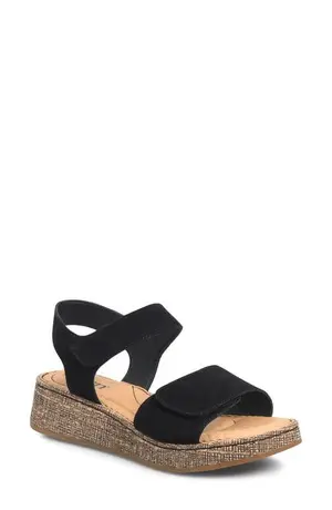 BØRN Cabanas Wedge Sandal - Black Suede