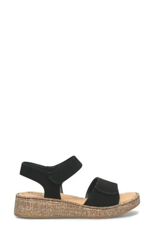 BØRN Cabanas Wedge Sandal - Black Suede