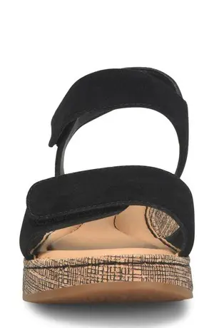 BØRN Cabanas Wedge Sandal - Black Suede