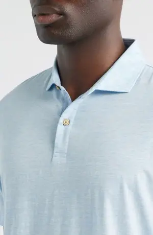 Johnnie-o Starnes Heathered Cotton Blend Polo - Zen