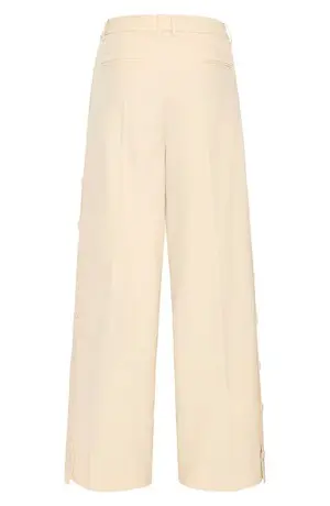 ICHI Wide-leg Pleated Pants