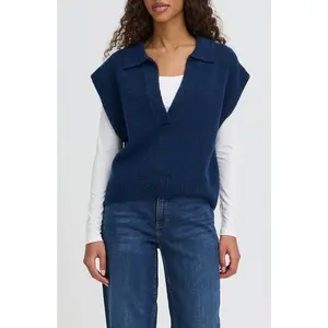 ICHI Ihpovoke Collar Sweater Vest - Blueprint