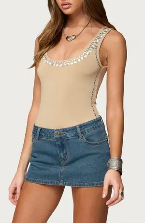 EDIKTED Amaia Studded Bodysuit