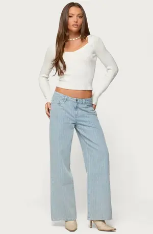 EDIKTED Maliah Ribbed Crop Sweater