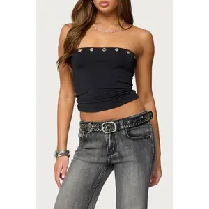 EDIKTED Dahna Grommet Tube Crop Top