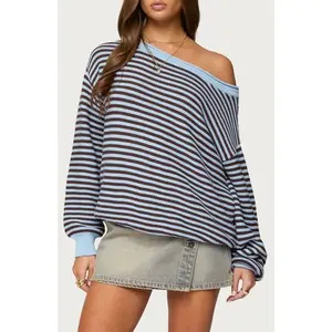 EDIKTED Averi Stripe Cotton Sweater