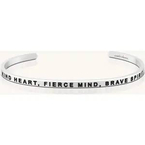 MANTRA Kind Heart, Fierce Mind Cuff - Outside - Silver