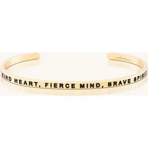 MANTRA Kind Heart, Fierce Mind Cuff - Outside - Yellow Gold