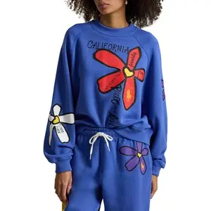 Polo Ralph Lauren Floral Graphic Fleece Sweatshirt - Indigo Sky