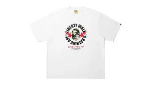 A BATHING APE X Liberty Walk Abc Camo Ape Head Relaxed Fit Tee Shirt - White