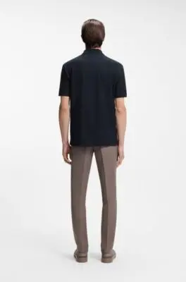 BOSS X Aston Martin Polo Shirt In Cotton Jacquard - Dark Blue