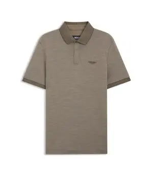 BOSS X Aston Martin Polo Shirt In Wool-cotton Piqu - Light Grey