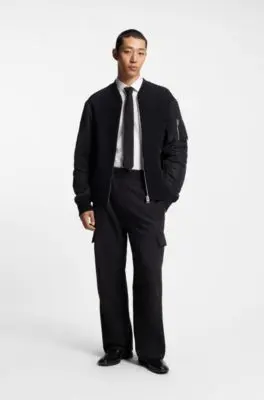 Hugo Slim-fit Shirt With Logo Jacquard