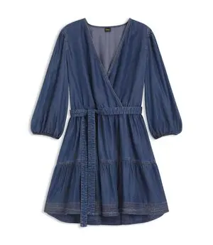 BOSS Balloon-sleeve Wrap Mini Dress