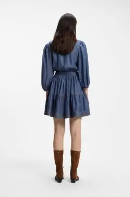 BOSS Balloon-sleeve Wrap Mini Dress