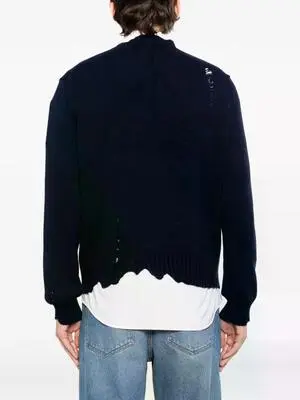 Alexander McQueen Skull Distressed Sweater - Blue