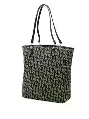 Dior 2004 Oblique Canvas Tote Bag - Black