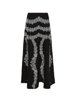 Ulla Johnson Valencia Jacquard Midi Skirt - Black