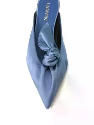 LANVIN Knot Pointed Mules - Blue