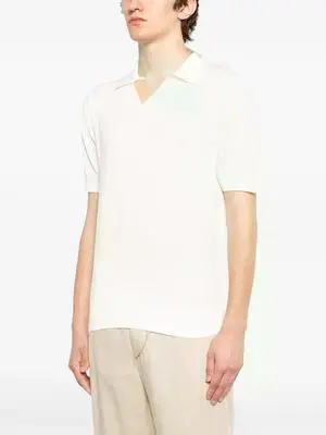 Canali Short-sleeve Open Collar Polo Shirt