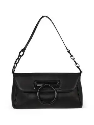 FERRAGAMO 1990-2000s Gancini Leather Shoulder Bag