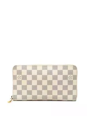 LOUIS VUITTON 2012 Damier Azur Zippy Wallet Long Wallets - White