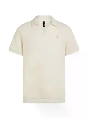 Karl Lagerfeld Metal Monogram Crochet Polo Shirt - Neutrals