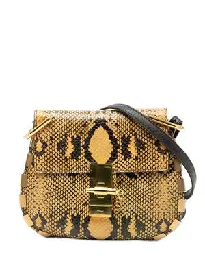 Chloé 2018 Small Python Embossed Leather Drew Crossbody Bag
