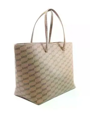 Balenciaga Bb Monogram Coated Canvas Tote Bag - Grey