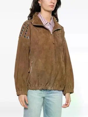 Sandro Studded Suede Jacket