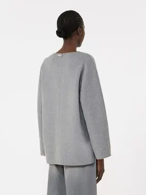 Max Mara Wool Broadcloth Blouse - Medium Grey