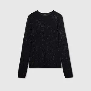 Gucci Gg Crystal Embroidered Top