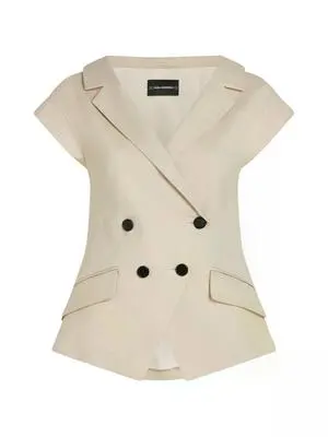 Karl Lagerfeld Short Sleeve Double-breasted Top