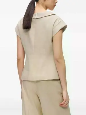 Karl Lagerfeld Short Sleeve Double-breasted Top