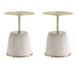 MANHATTAN COMFORT Anderson Metal Top End Table Set Of 2 - One-color