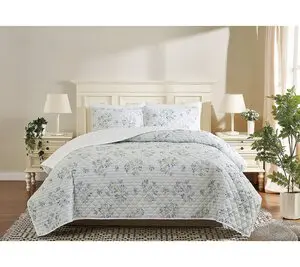 COTTAGE CLASSICS Emma Floral King Quilt Set - One-color