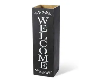 GLITZHOME 24'h Double Sided Boxed 'welcome Porc H' Porch Sign - One-color