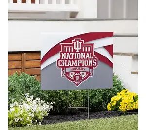EVERGREEN Indiana Hoosiers National Champion Ya Rd Sign - One-color