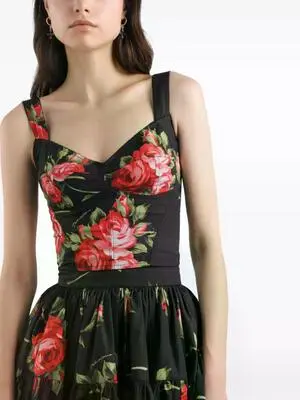 Dolce & Gabbana Floral-print Top - Black
