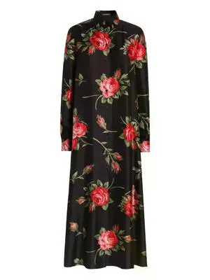 Dolce & Gabbana Floral Maxi Dress - Black