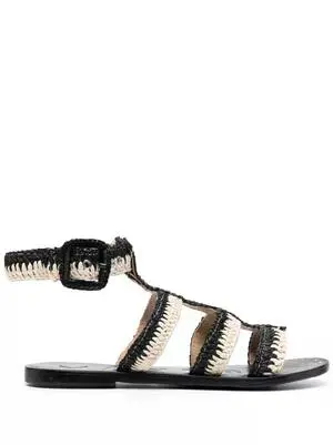 Manebí Gladiator Braided Sandals - Black